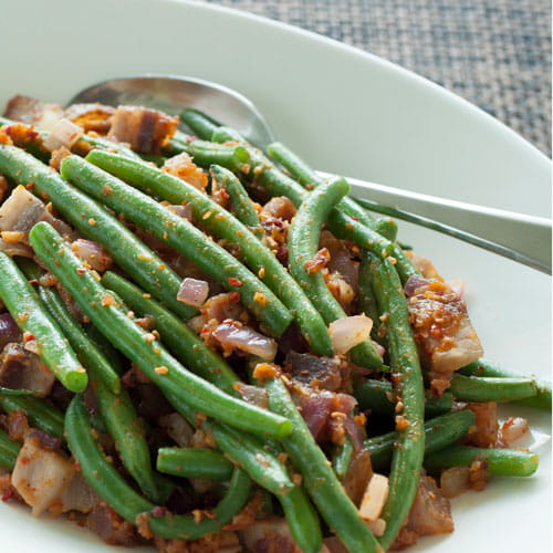 Roasted Garlic Green Beans and Pancetta | Club House for Chefs