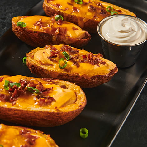 Cheesy Buffalo Bacon Potato Skins | Club House for Chefs