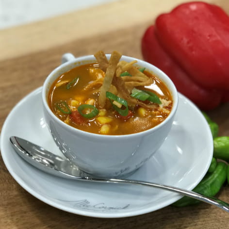 Mango Habanero Chicken Tortilla Soup | McCormick For Chefs®