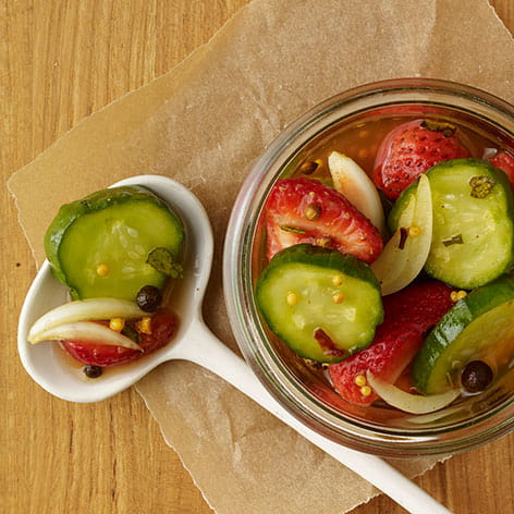 Smoky Sweet Pickles with Strawberries | McCormick For Chefs®