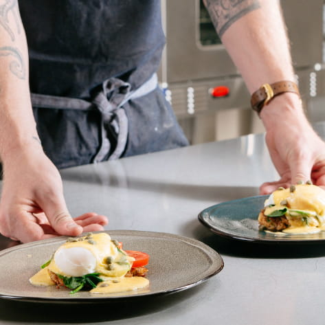 Spicy Crab Cake Benedict | McCormick For Chefs®