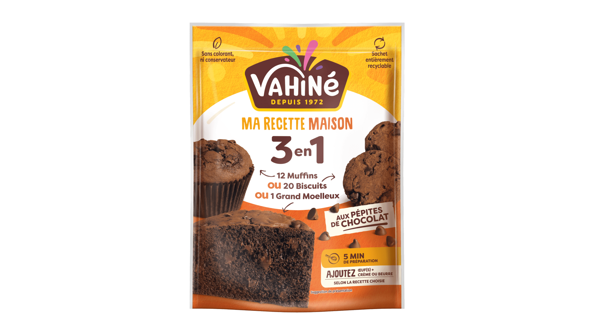 Préparation 3 en 1 : Muffins, Biscuits et Moelleux | Vahiné